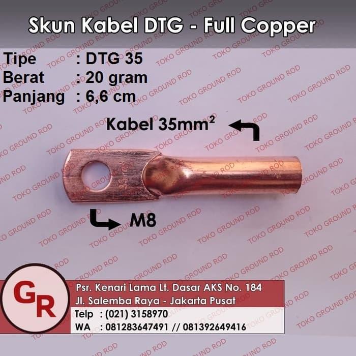Jual DTG 35 MM - Skun Kabel Tembaga panjang / Long Barrel Copper Cable Lug - Jakarta Pusat ...