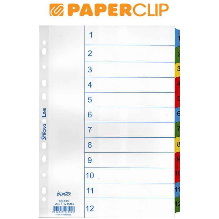 Jual PEMBATAS FILE / DEVIDER BANTEX 6241 A4 1-12 - Jakarta Selatan ...