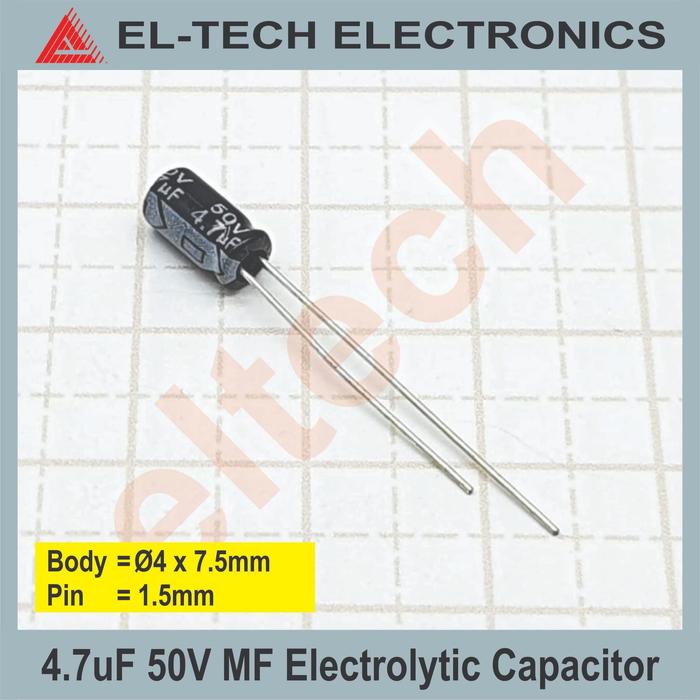 Jual 4.7uF 4.7 uF 50V Mikro Elektrolit Capacitor Kapasitor Elco Elko B ...
