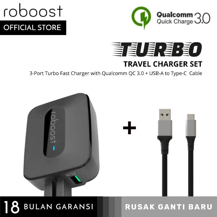Promo roboost Turbo Travel Set Fast Charging Type C 3.0 Universal Kabel ...