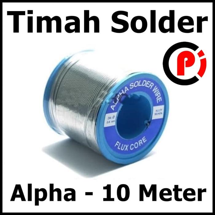 Jual Alpha Timah Solder Wire Flux Core Ukuran Diameter 0.8mm Per 10 ...
