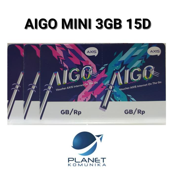 Jual VOUCHER AXIS AIGO 3GB 15 HARI - Kota Bandung - planet data | Tokopedia