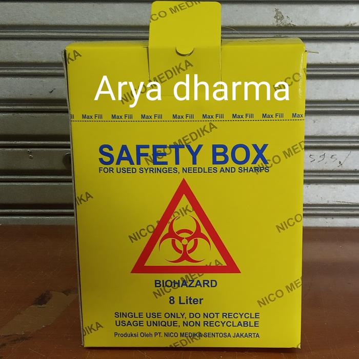Jual Safety box Bio Hazard/Kotak sampah medis 8 liter - Jakarta Barat ...