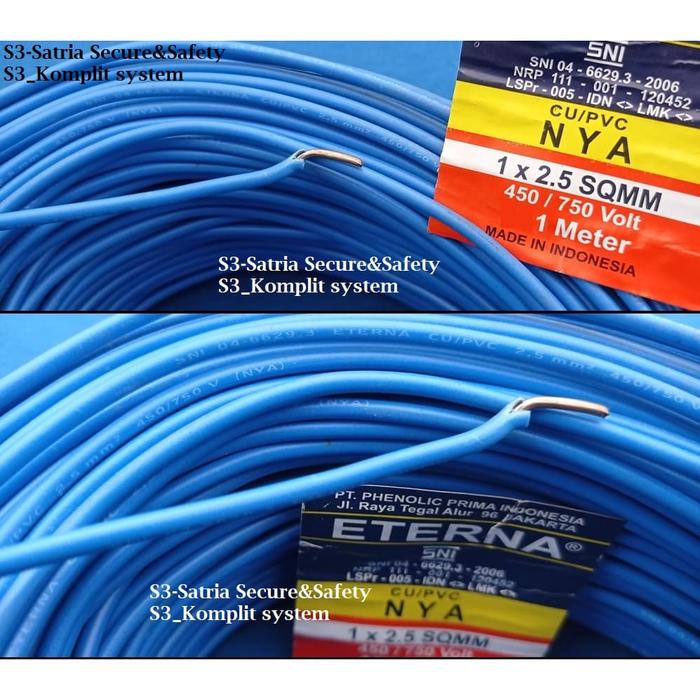 Jual Biru Kabel Listrik Tunggal 1 jalur Kabel NYA 2,5 mm ( NYA 1x2.5mm ...