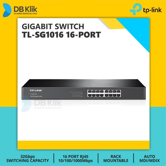 Switch TP Link TL-SG1016 16 Port Gigabit Rackmount - TPLink TL SG1016