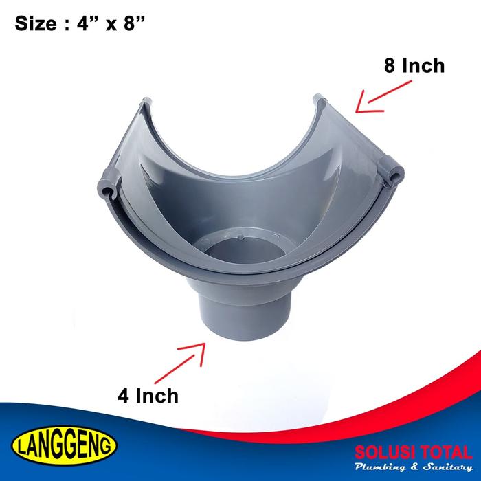 Jual Corong Talang PVC Setengah Lingkaran 8 " LANGGENG - Jakarta ...