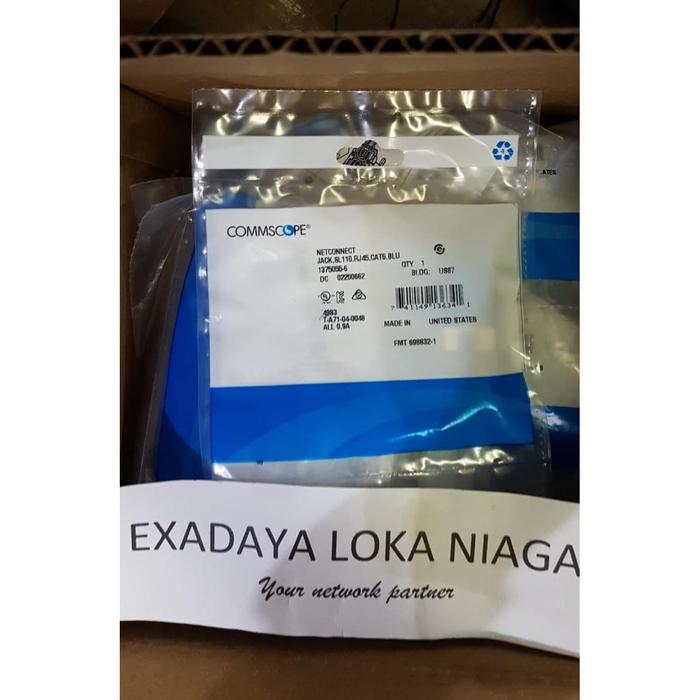 Jual AMP Modular Jack Cat 6 / cat6 Biru Original / COMMSCOPE - Hitam ...