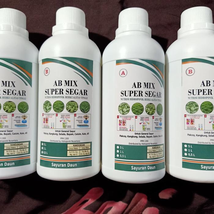 Jual Nutrisi Hidroponik AB-MIX CAIR Sayuran , 500 ml A dan 500 ml B - Jakarta Timur - hidroponik ...