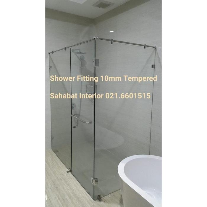Jual shower fitting type L engsel huk/kamar mandi kaca/penyekat kamar ...