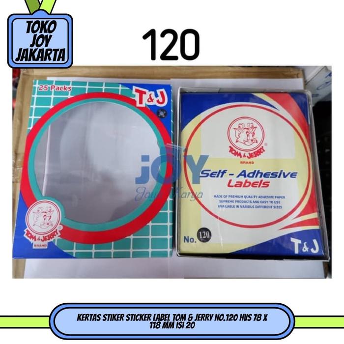Jual Kertas Stiker Sticker Label TOM & JERRY No.120 HVS 78 x 118 mm isi 20 - Jakarta Barat ...