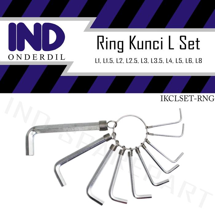 Jual Kunci L Set Hex Key Ring L1-L1.5-L2-L2.5-L3-L3.5-L4-L5-L6-L8 ...