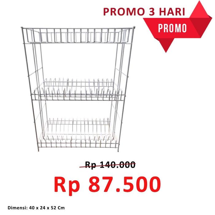 Jual Rak Dapur Kitchen 3 Susun Piring Mangkok Gelas Spatula Wajan ...
