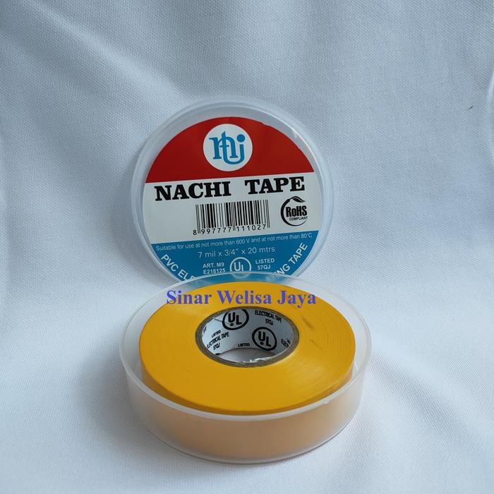 Jual PVC Nachi Isolasi Electrical Tape 19m X 20m X 120R - Kuning - Kota ...