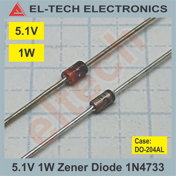 Jual 5.1V 5V1 1N4733 Zener Diode 1W 1 Watt 1Watt - Kota Surabaya - ELTECH online | Tokopedia