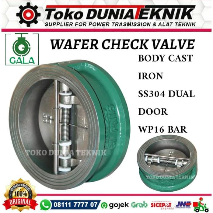 Jual DN50 (2") WAFER CHECK VALVE CAST IRON, DISC SS304 PN16 GALA ...