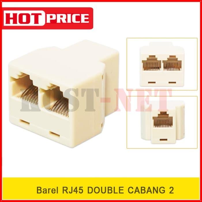 Jual Barel RJ 45 DOUBLE CABANG 2 Barel double barrel UTP RJ45 LAN 2 ...