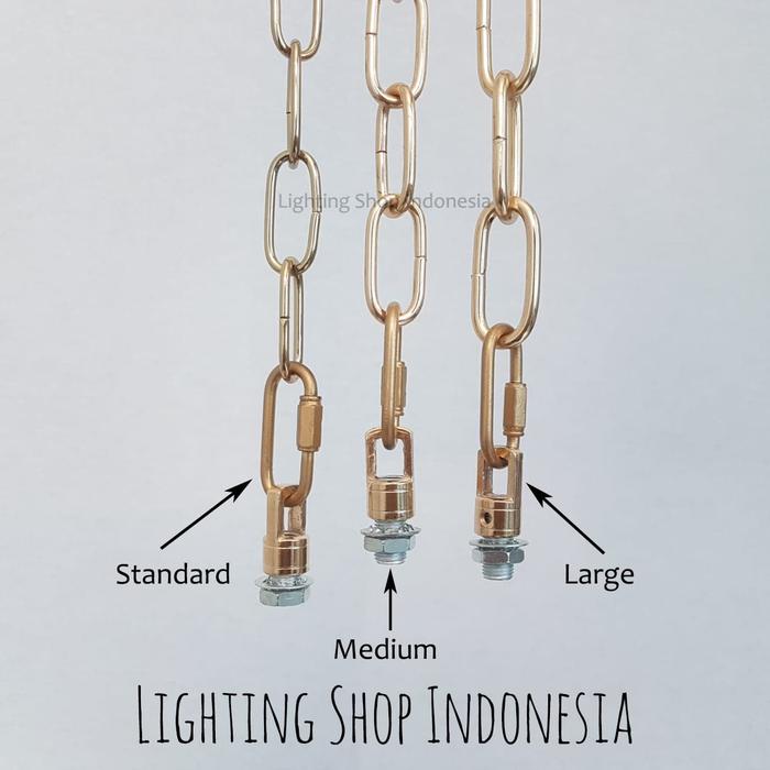 Jual Rantai lampu gantung sparepart mur kuncian gantungan 1set Gold 2 ...