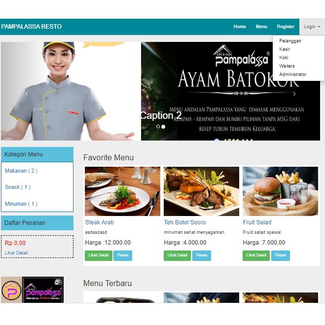 Jual Source Code aplikasi pemesanan makanan berbasis web PHP&Mysql ...