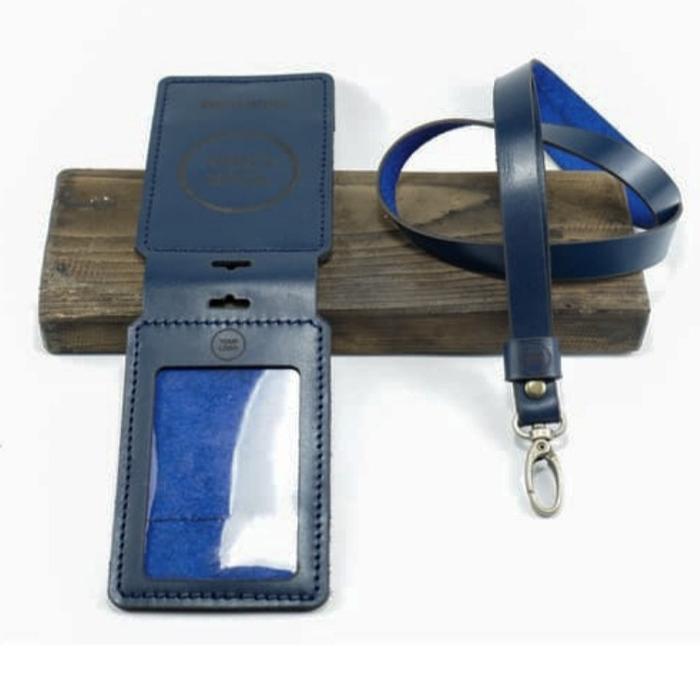 Jual NAME TAG KULIT WARNA BIRU DONGKER CUSTOM NAMA DAN LOGO, ID CARD ...