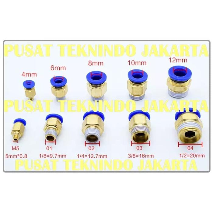 Jual FITTING PNEUMATIC LURUS DRAT M5 X SELANG 4MM MPC-04-M5 MURAH ...