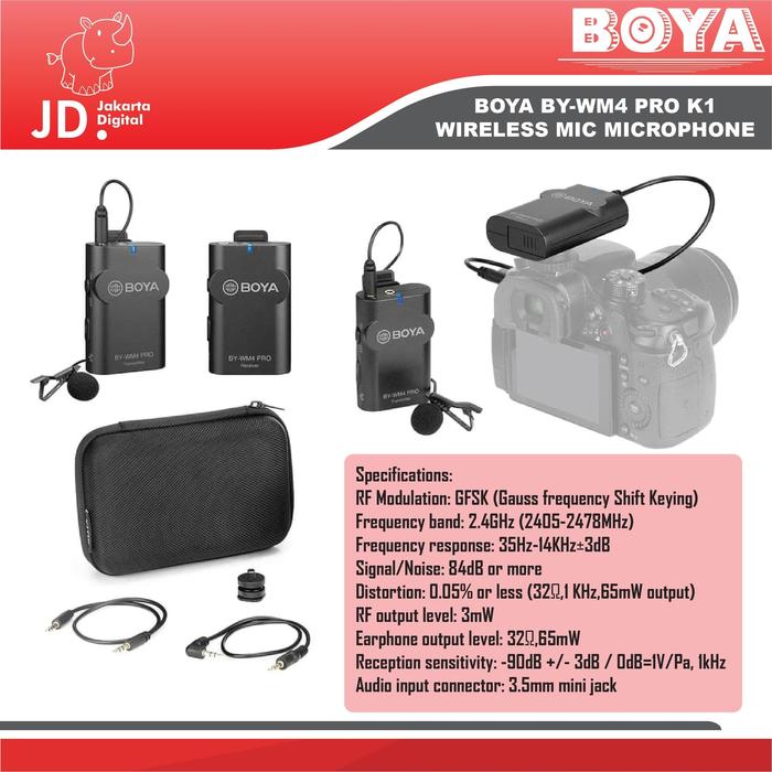 Promo BOYA BY-WM4 Pro K1 Wireless Mic Microphone for Camera & Smartphone Cicil 0% 3x - Jakarta ...