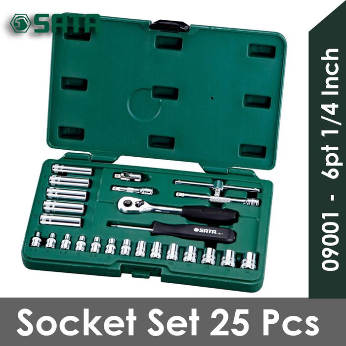 Promo Kunci Socket Set 25 Pcs 1/4 Inch (METRIC) 09001 SATA TOOLS Cicil ...