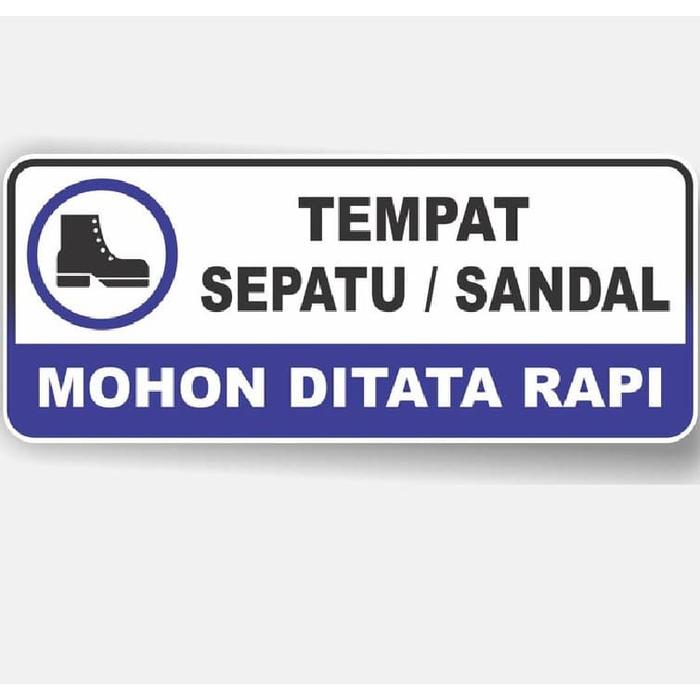 Jual sticker atur rapi sign tulisan tempat alas kaki sandal sepatu ...