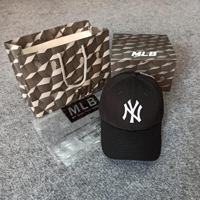 Jual Topi MLB ORIGINAL Import - NY CLASSIC Black Logo White - Kab ...