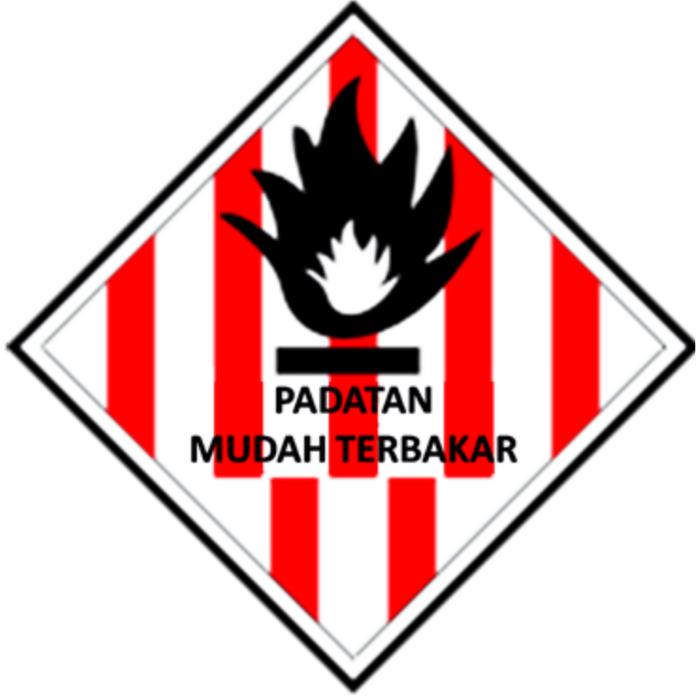 Jual STICKER SIGN PADATAN MUDAH TERBAKAR UK 10x10CM SIGN K3 RAMBU ...