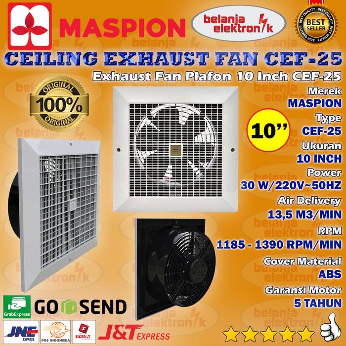 Jual MASPION CEILING EXHAUST FAN PLAFON CEF-25 10 INCH - Jakarta Barat ...