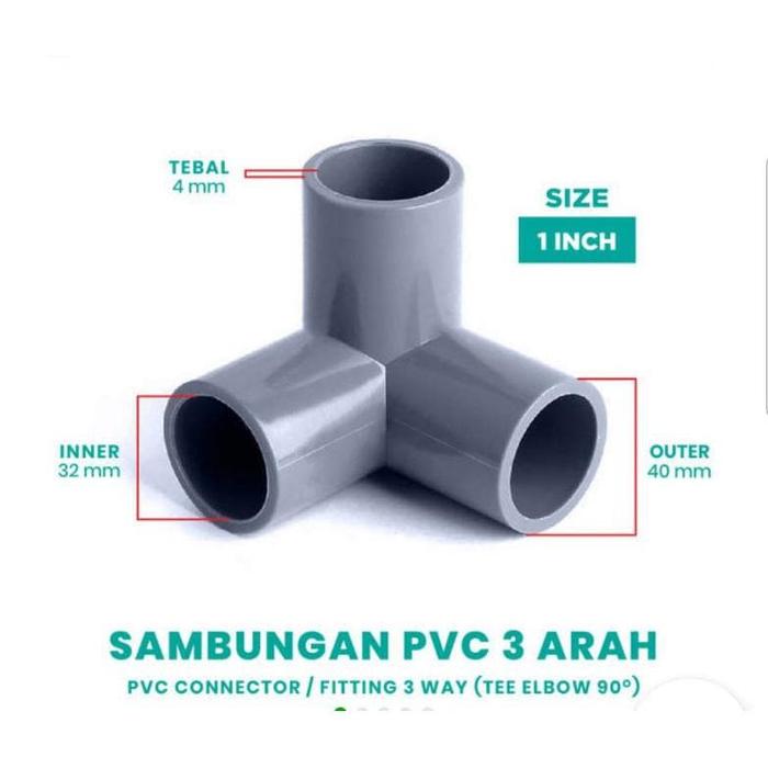 Jual sambungan fitting konektor tee pipa pvc 3 way arah ukuran 1 inch ...