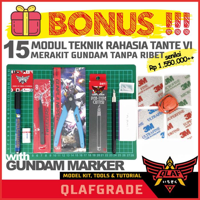 Promo Paket Alat Rakit Gundam Marker A4 All in One Black GM01 mr hobby ...