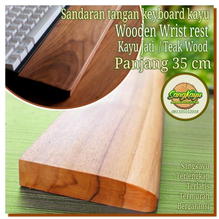Jual Wooden wrist rest for keyboard 35cm sandaran tangan keyboard kayu ...