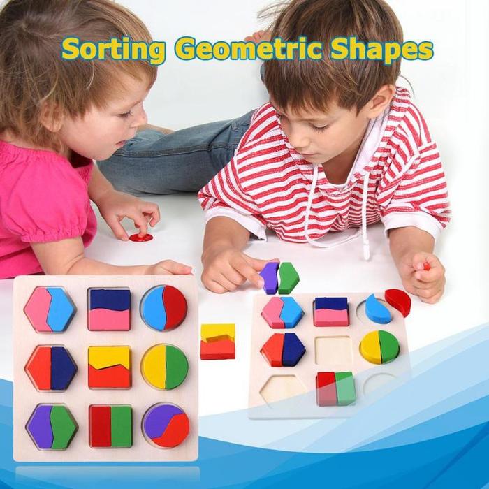 Jual Mainan Puzzle Kayu Geometri Shape Aneka Bentuk Warna Mainan ...
