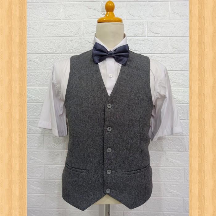 Jual Vest Rompi Jas Pria Formal Kerja Kantor Premium High Quality - Abu ...