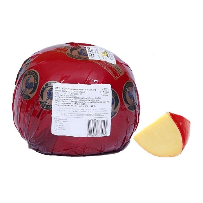 Jual KEJU EDAM COCK BRAND 150GR - KEJU BOLA AYAM JAGO EMAS - HALAL ...