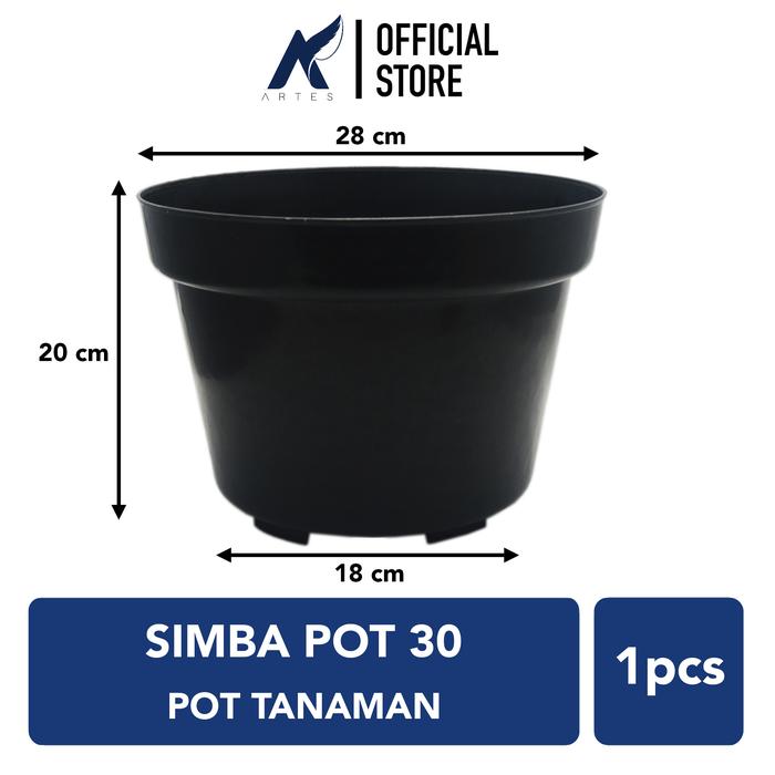 Jual SIMBA POT 30 HITAM Plastik Tanaman Hias-Bunga-Sukulen Diameter 28 ...