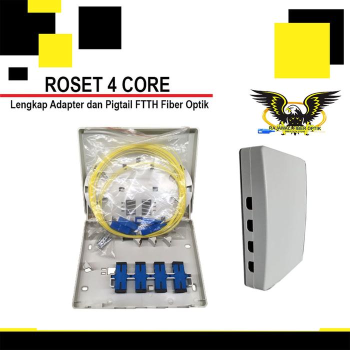 Promo Roset 4 core lengkap adapter dan pigtail FTTH fiber optik - Kab ...