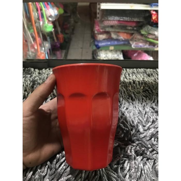 Jual Gelas melamin Jumbo merah - Gelas belimbing Besar 13cm - Kab ...