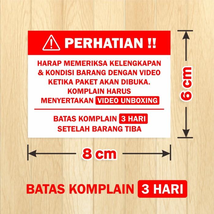Jual Sticker Perhatian Video Unboxing Stiker Label 6 x 8 cm (100 pcs ...