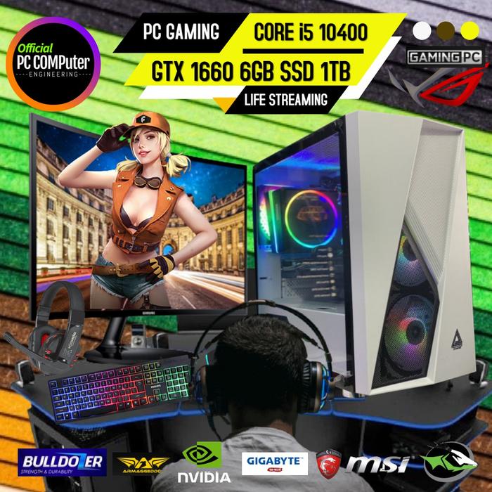 Jual PC Gaming Fullset CORE i5 10400 VGA GTX 1660 6GB SSD 1TB E79 ...