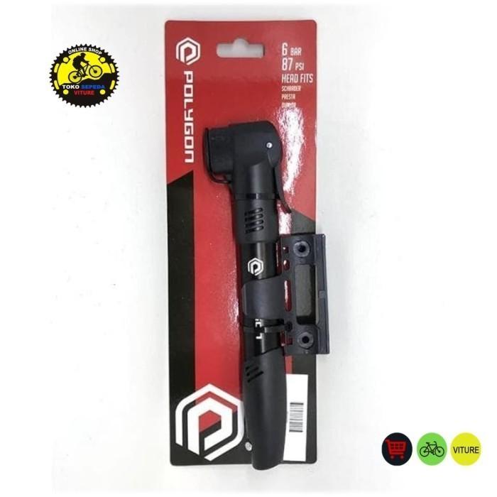 Jual POLYGON POMPA ANGIN BAN SEPEDA PORTABLE ALLOY SMART HEAD 87 PSI 6 ...