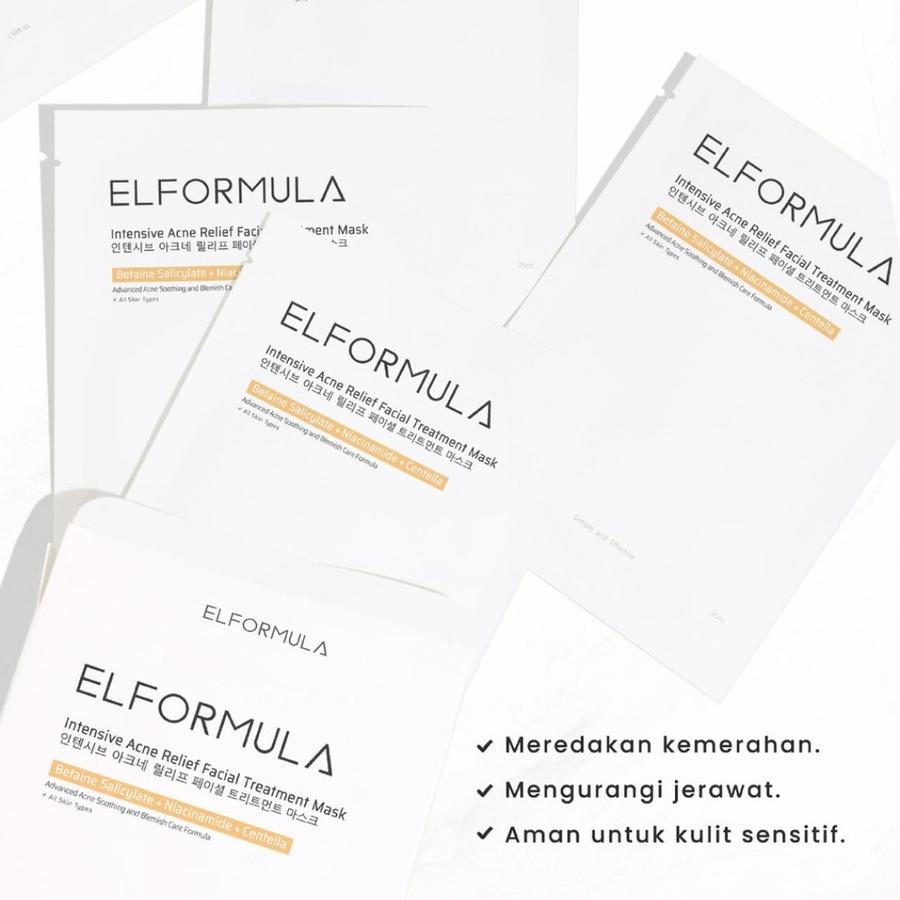 Jual ELFORMULA Intensive Acne Relief Facial Treatment Mask - Box (isi 5 ...