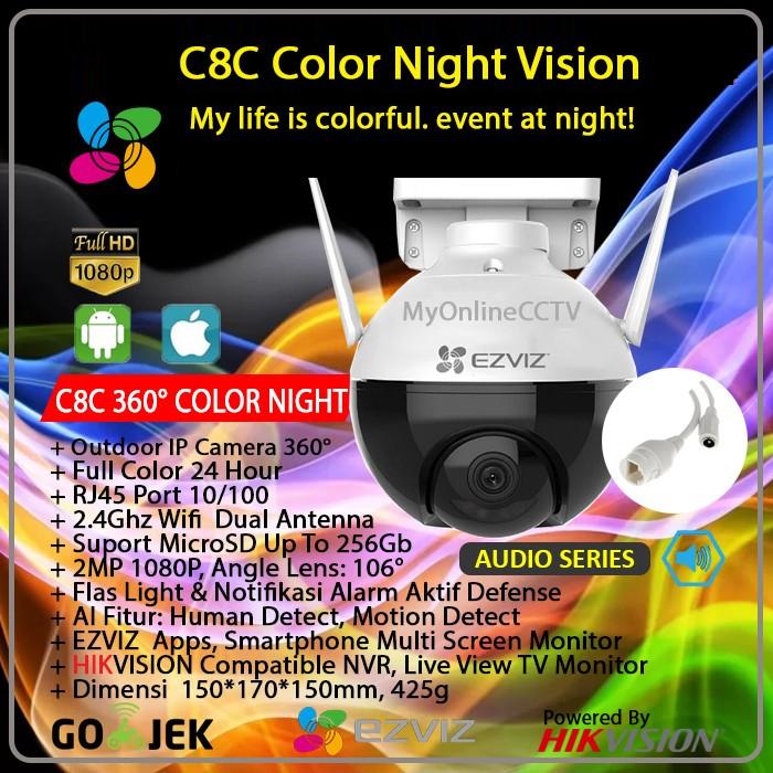 Ezviz C8C Outdoor Pan Tilt Wifi IP Camera Color Night Vision H.265 Ori ...
