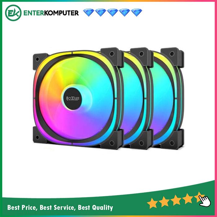 PCCooler EF120 ARGB Black - Triple Pack (3Pcs x 120mm Fan ...