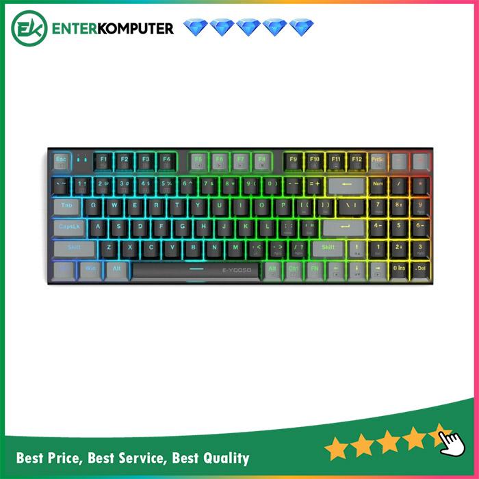 E-Yooso Z-19 RGB Black Gray 98% Mechanical Gaming Keyboard - Blue ...