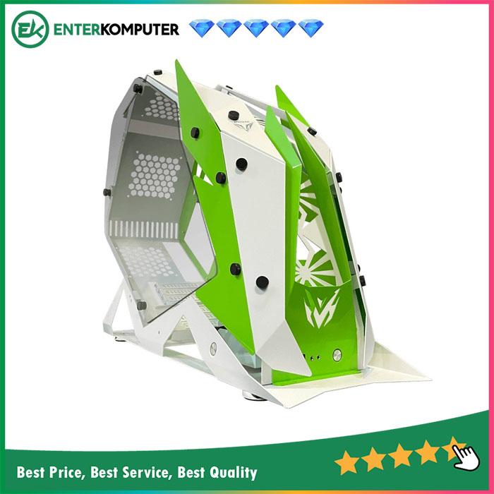 PRIME A-[NT] GREEN WHITE - ATX - ALUMUNIUM GAMING CASE - DUAL SIDE ...