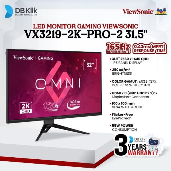 Led Monitor Gaming Viewsonic VX3219-2k-Pro-2 31.5" 165Hz Qhd Hdmi Dp