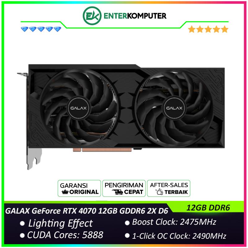 GALAX GeForce RTX 4070 12GB GDDR6 2X D6 (1-Click OC) - Lighting EFFECT ...