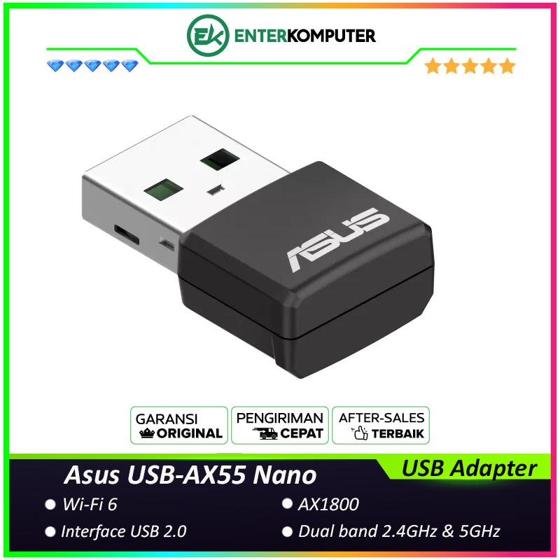 Asus AX1800 Dual Band WiFi 6 USB Adapter - USB-AX55 Nano ...